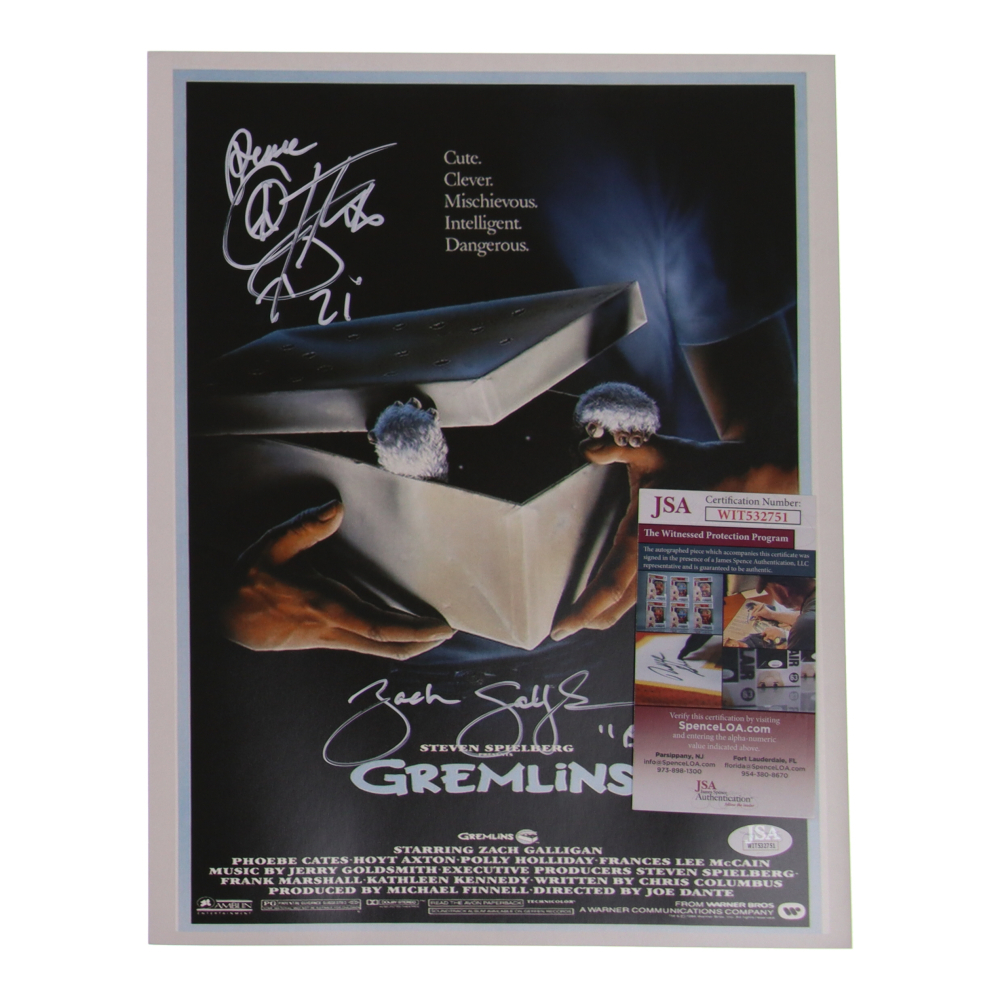 Corey Feldman & Zach Galligan Signed "Gremlins" 11x14 Movie Poster ...