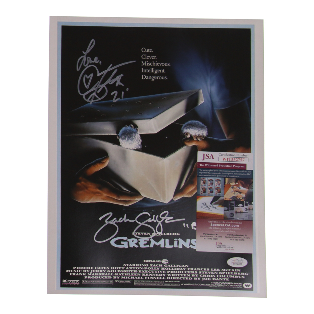 Corey Feldman & Zach Galligan Signed "Gremlins" 11x14 Movie Poster ...