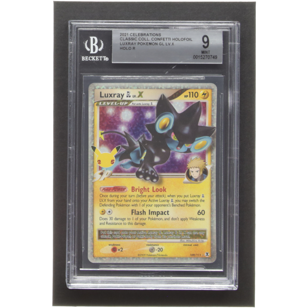 Luxray GL LV. X Pokemon 2021 Celebrations #109 (BGS 9) | Pristine Auction