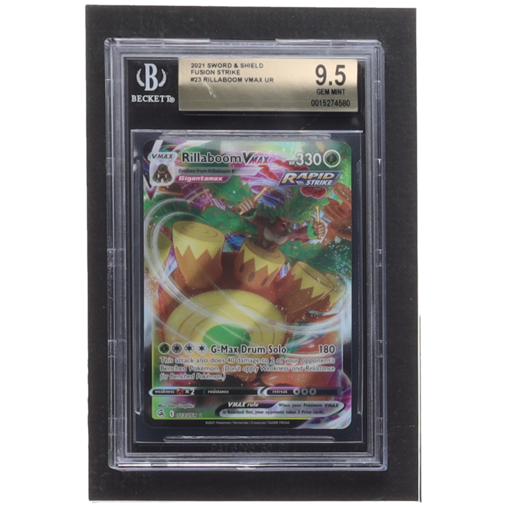 Rillaboom VMAX 2021 Pokemon Sword and Shield Fusion Strike #23 (BGS 9.5 ...