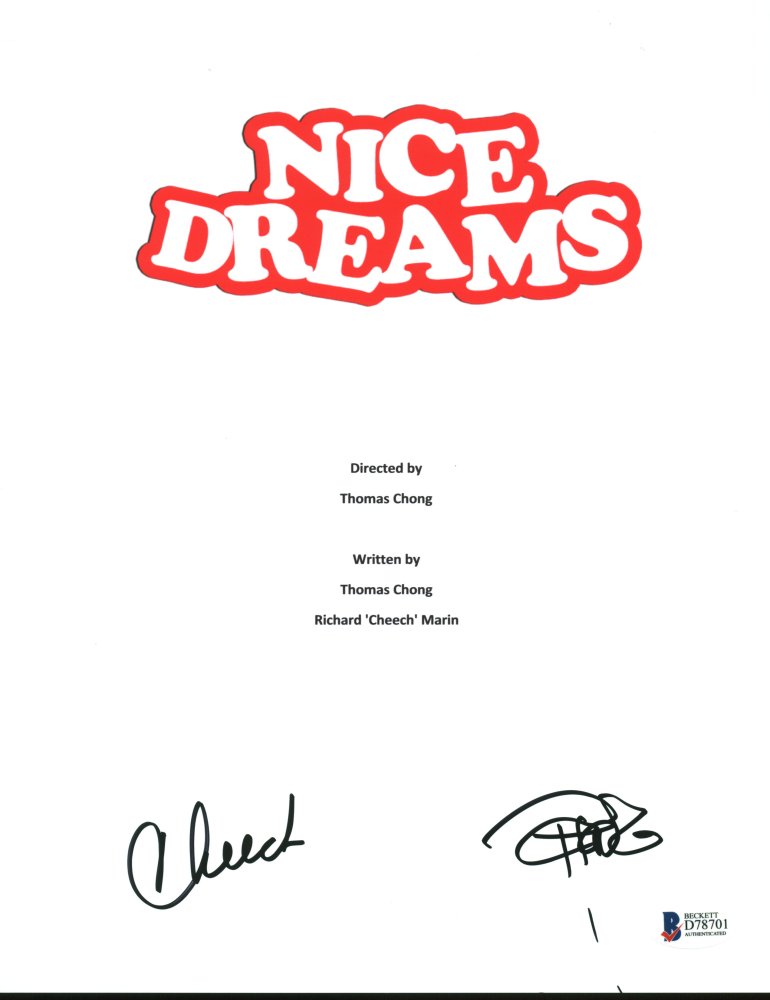 Cheech Marin & Tommy Chong Signed "Nice Dreams" Script Cover 8x10 Photo ...