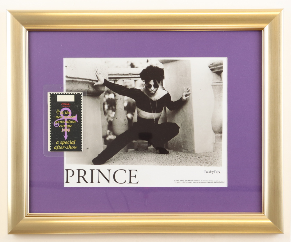 Prince Custom Framed Photo Display with 1993 After-Show Special Pass ...