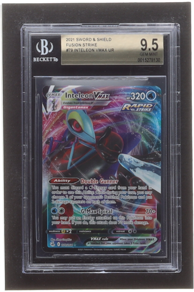 Inteleon VMAX 2021 Pokemon Sword and Shield Fusion Strike #79 (BGS 9.5 ...