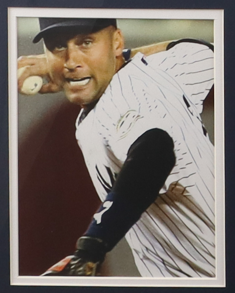 Derek Jeter Custom Framed Jersey Display with 1999 & 2000 Official ...