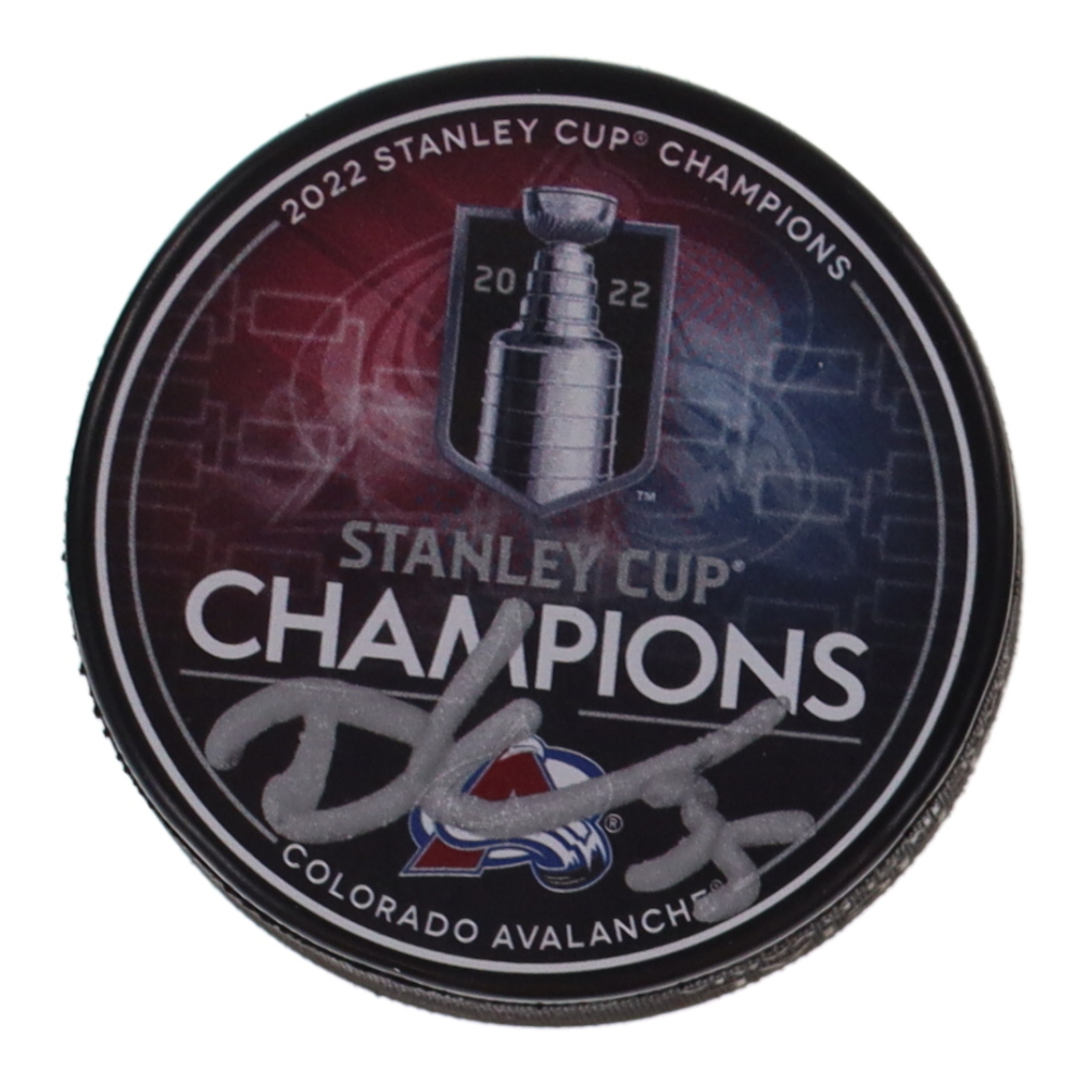 Darcy Kuemper Signed Avalanche 2022 Stanley Cup Final Logo Hockey Puck ...