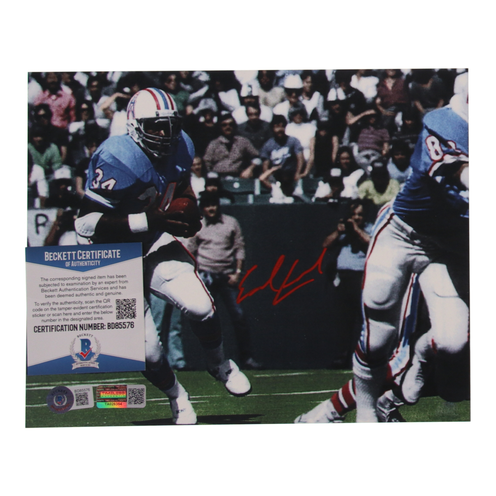 Earl Campbell Signed Oilers 8x10 Photo (Timeless Authentic & Beckett ...