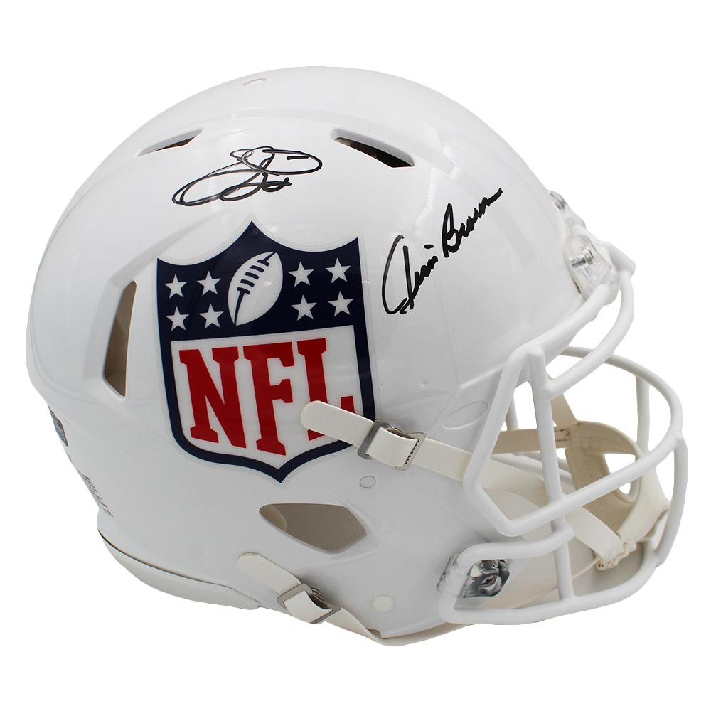 Emmitt Smith & Jim Brown Signed NFL Logo Full-Size Authentic On-Field ...