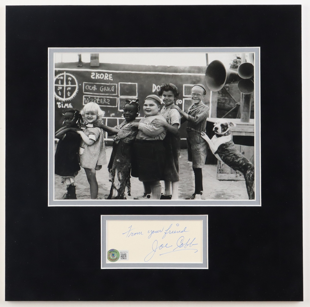 Joe Cobb Signed "Our Gang" Custom Matted Cut Display Inscribed "From ...
