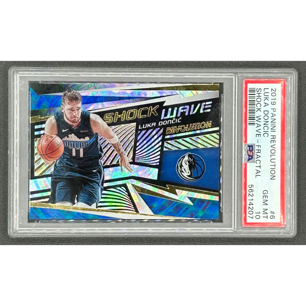 Luka Doncic 2019-20 Panini Revolution Shock Wave Fractal #6 (PSA 10 ...