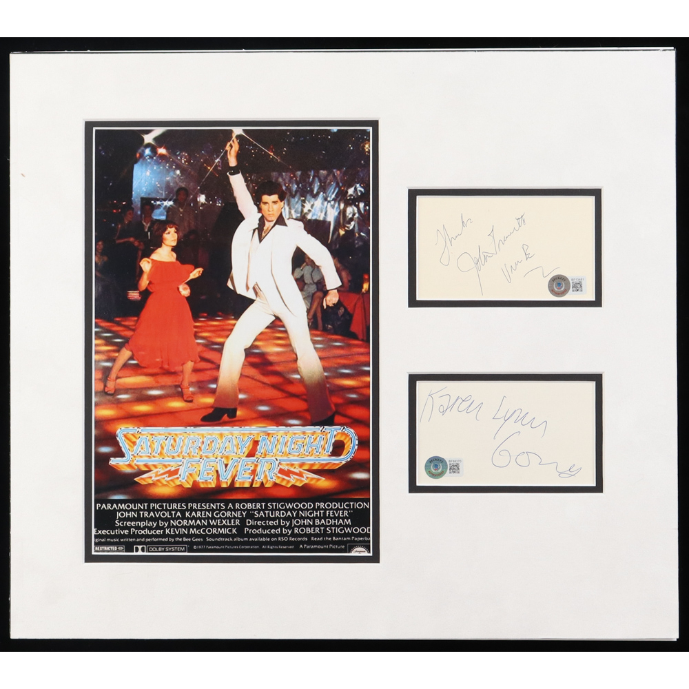 John Travolta & Karen Lynn Signed "Saturday Night Fever" Custom Matted ...