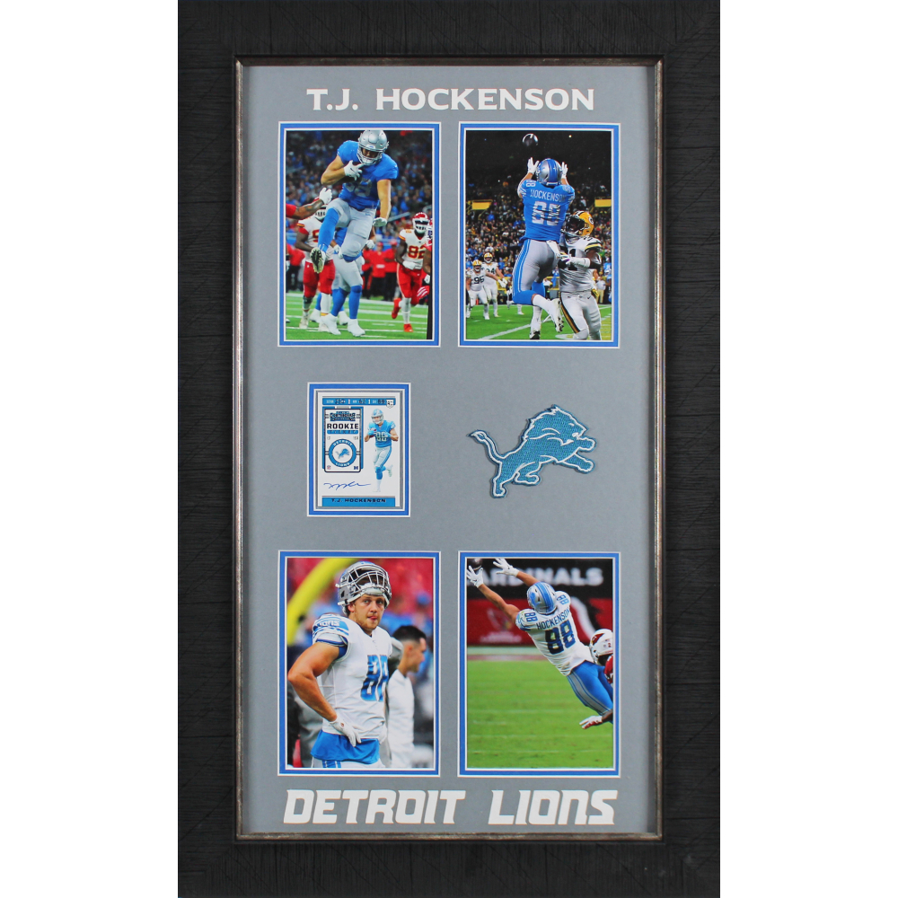 T. J. Hockenson Lions Custom Framed Card Display | Pristine Auction