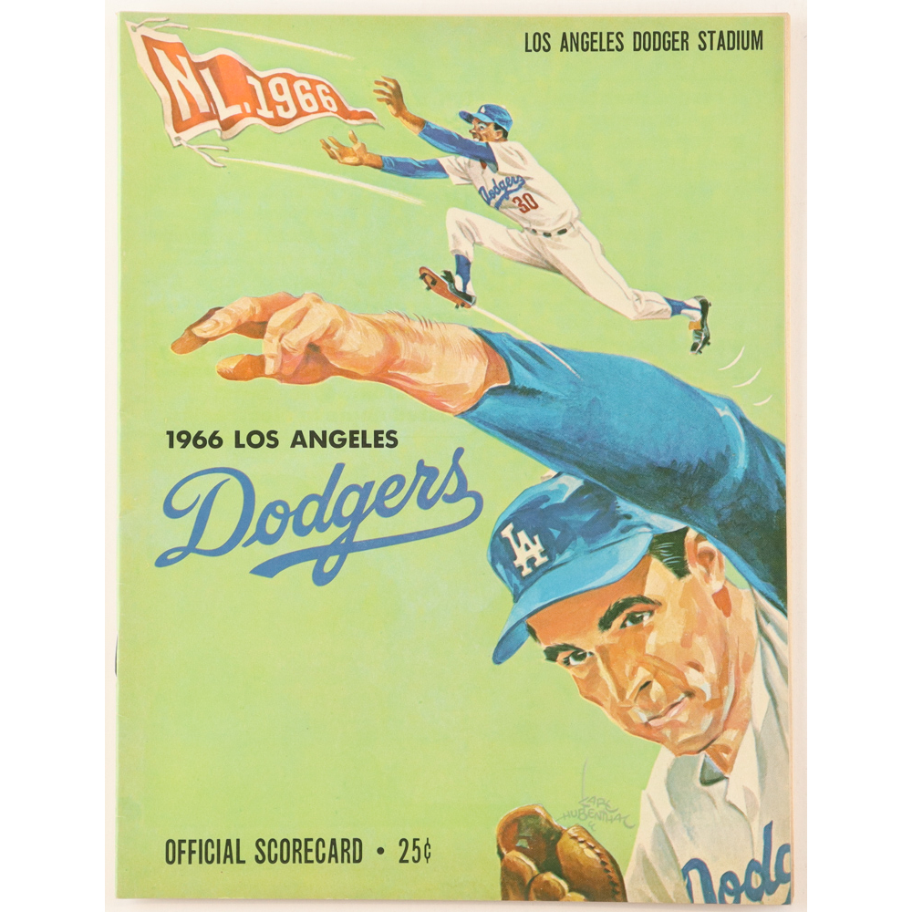 1966 Unscored Dodgers Official Scorecard Koufax Cover | Pristine Auction