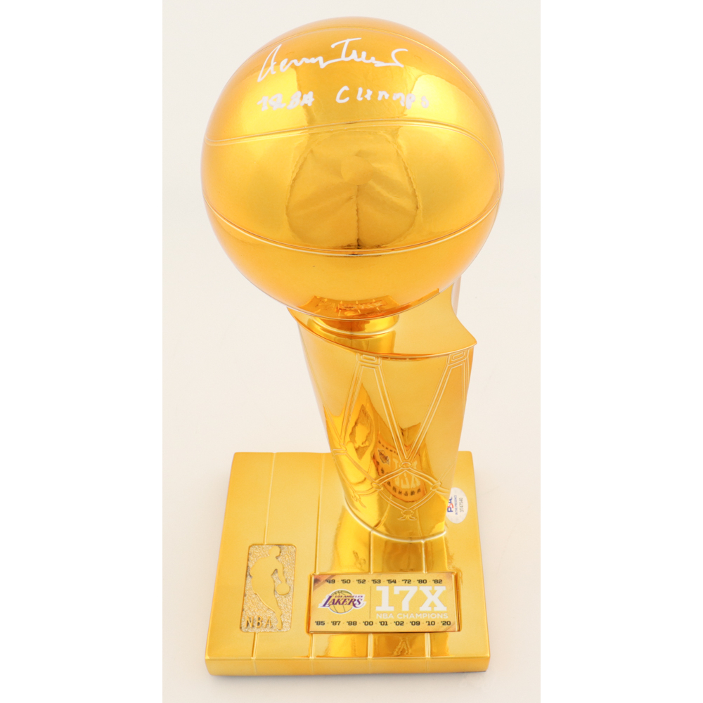Jerry West Signed 11” Championship Basketball Trophy Inscribed "1972 ...