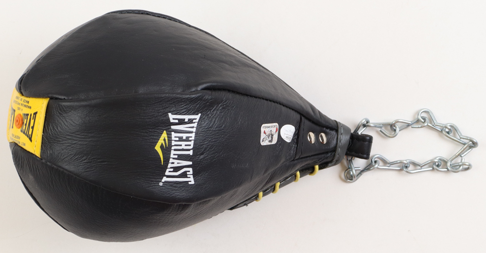 Mike Tyson Signed Everlast Speed Bag with Wrist Wraps & Display Case ...