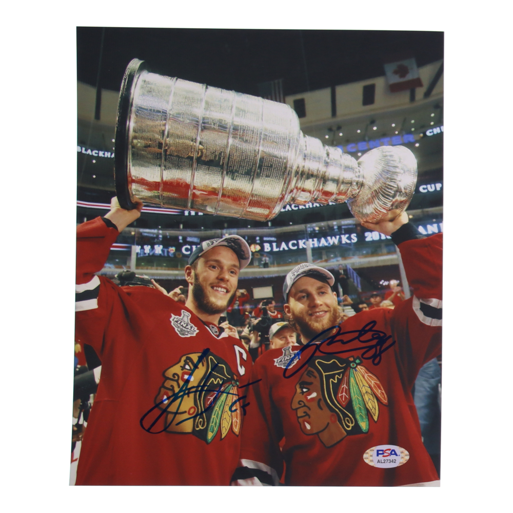 Patrick Kane & Jonathan Toews Signed Blackhawks 8x10 Photo (PSA ...