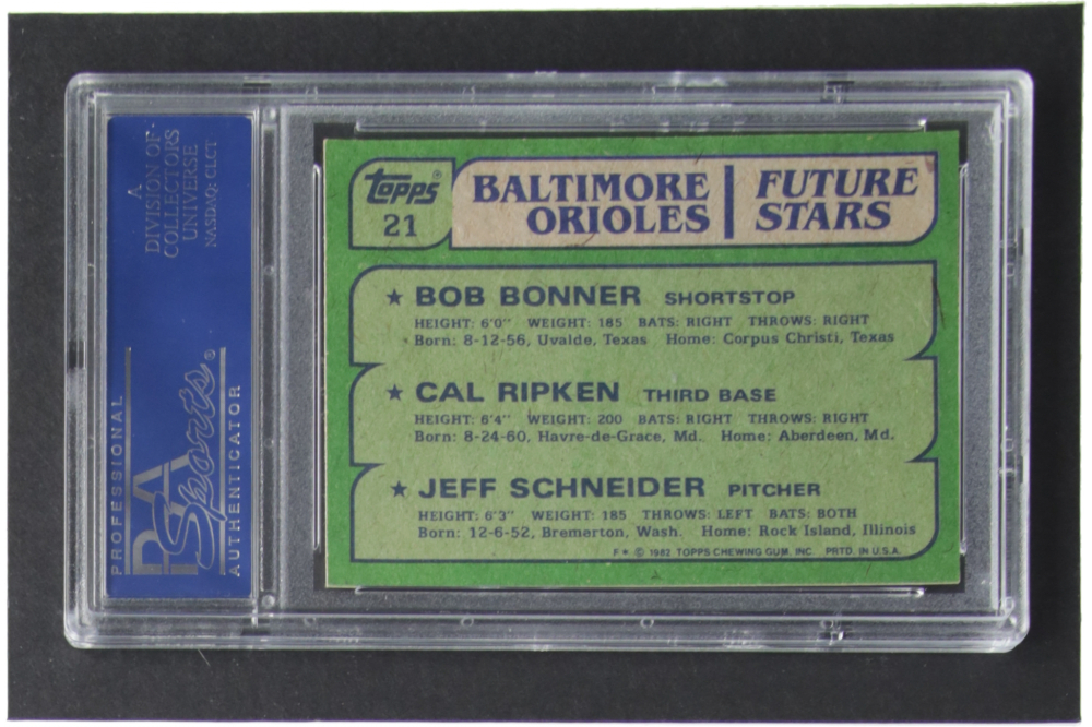 Cal Ripken Jr. Signed Bob Bonner RC / Cal Ripken RC / Jeff Schneider RC ...
