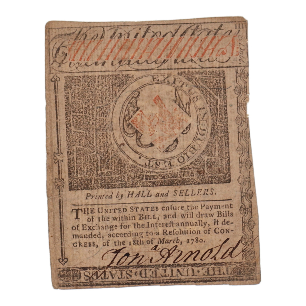 1780 $3 Three Dollars Rhode Island Colonial Currency Note | Pristine Auction