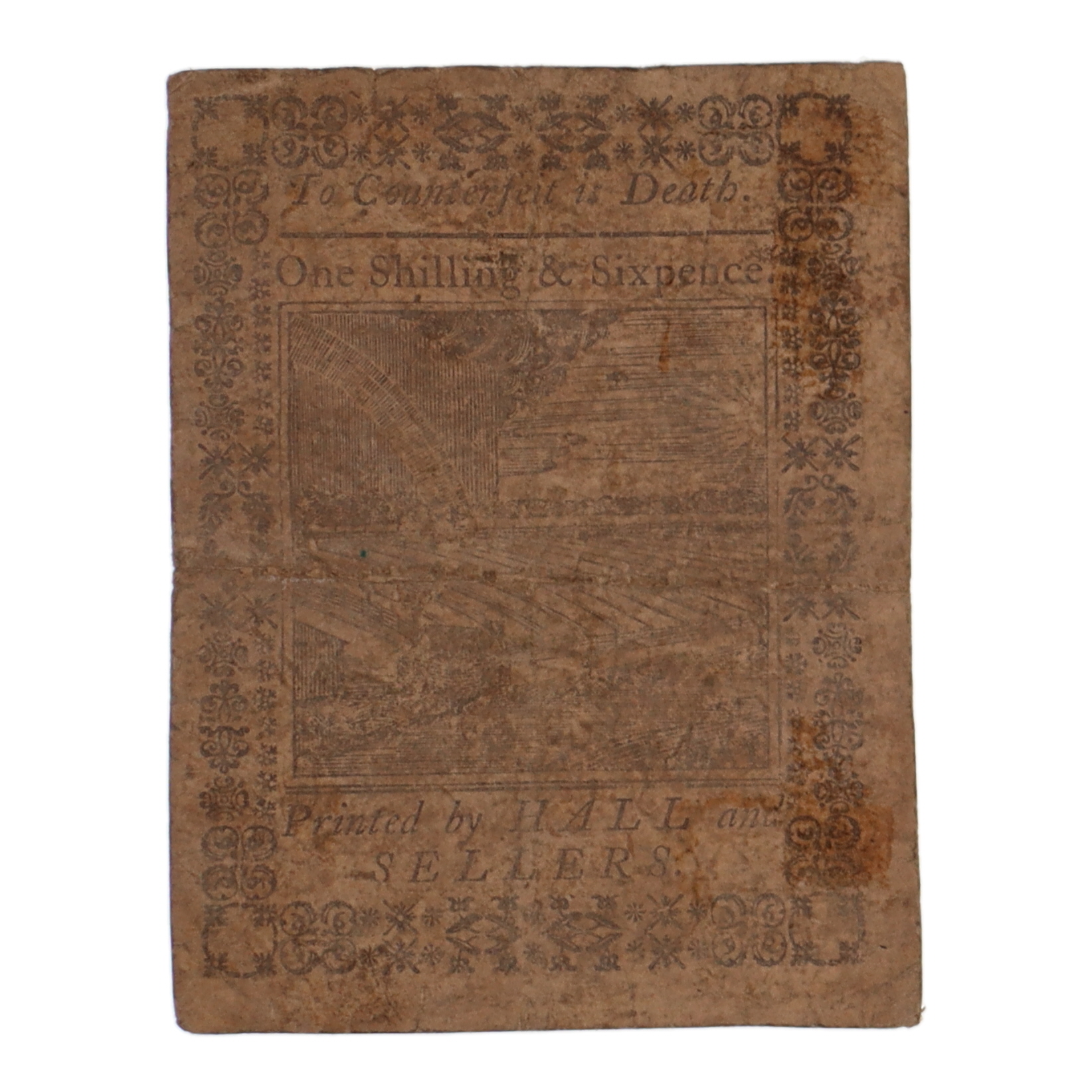 1773 One Shilling & Six-Pence - Hall and Sellers - Colonial Currency ...