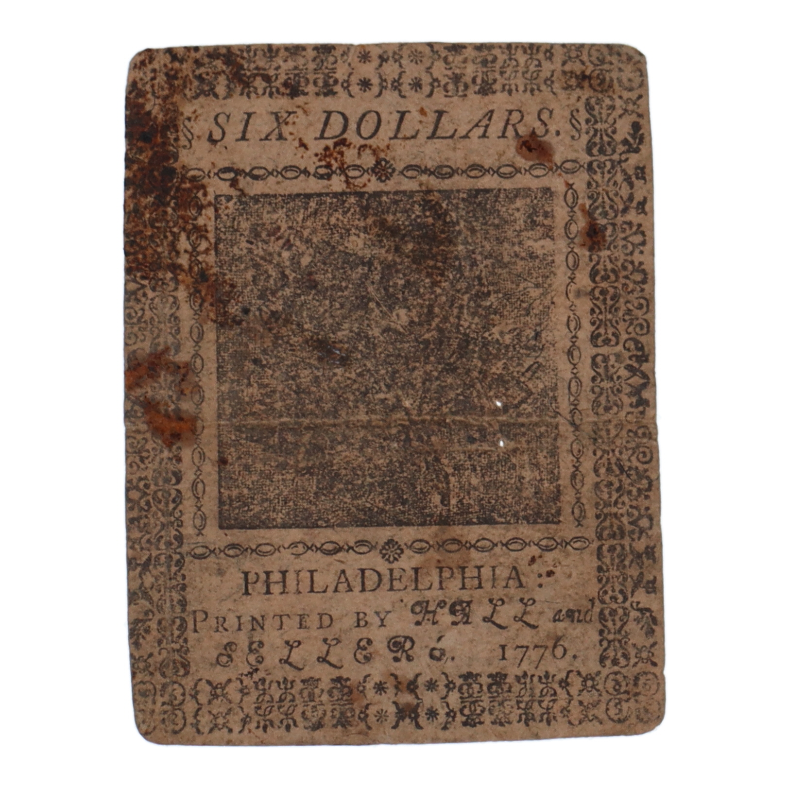 1776 $6 Six Dollars - Continental - Colonial Currency Note | Pristine ...
