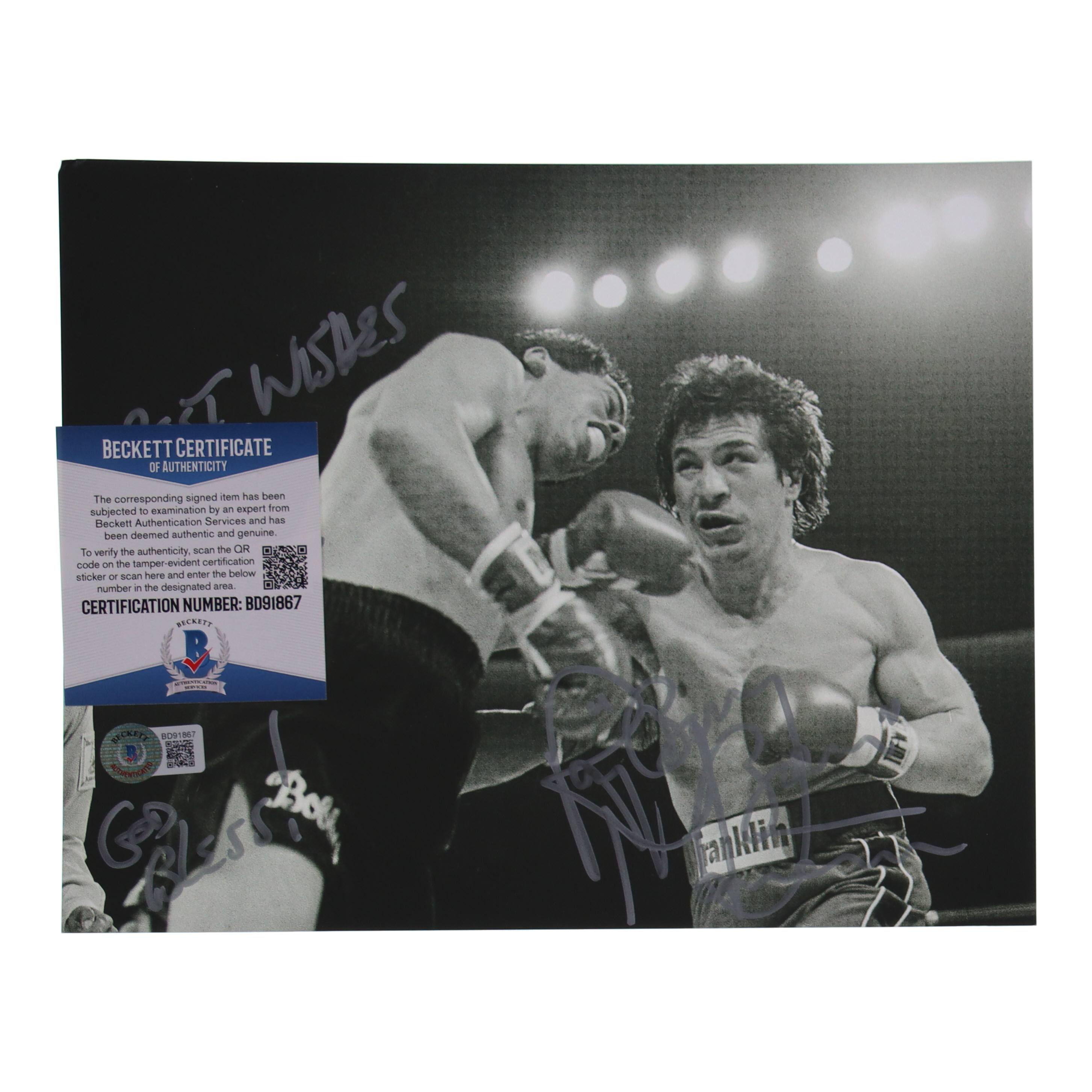 Ray "Boom Boom" Mancini Signed 8x10 Photo Inscribed "Best Wishes For ...