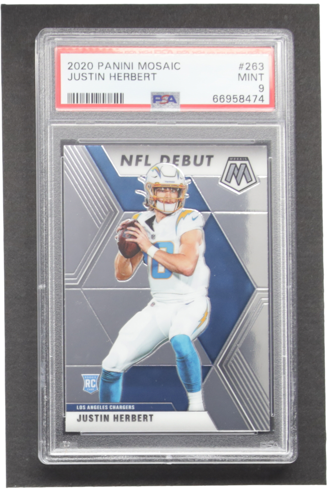 Justin Herbert 2020 Panini Mosaic #263 DEB RC (PSA 9) | Pristine Auction