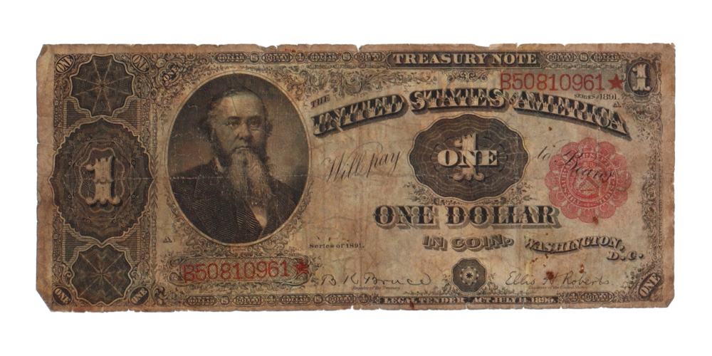 1891 $1 One Dollar U.S. Treasury Note | Pristine Auction