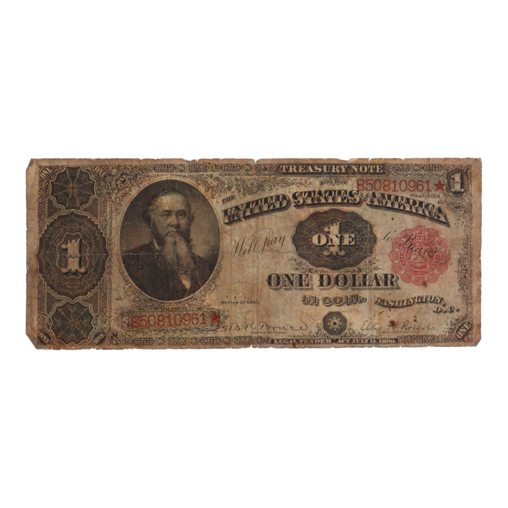 1891 $1 One Dollar U.S. Treasury Note | Pristine Auction