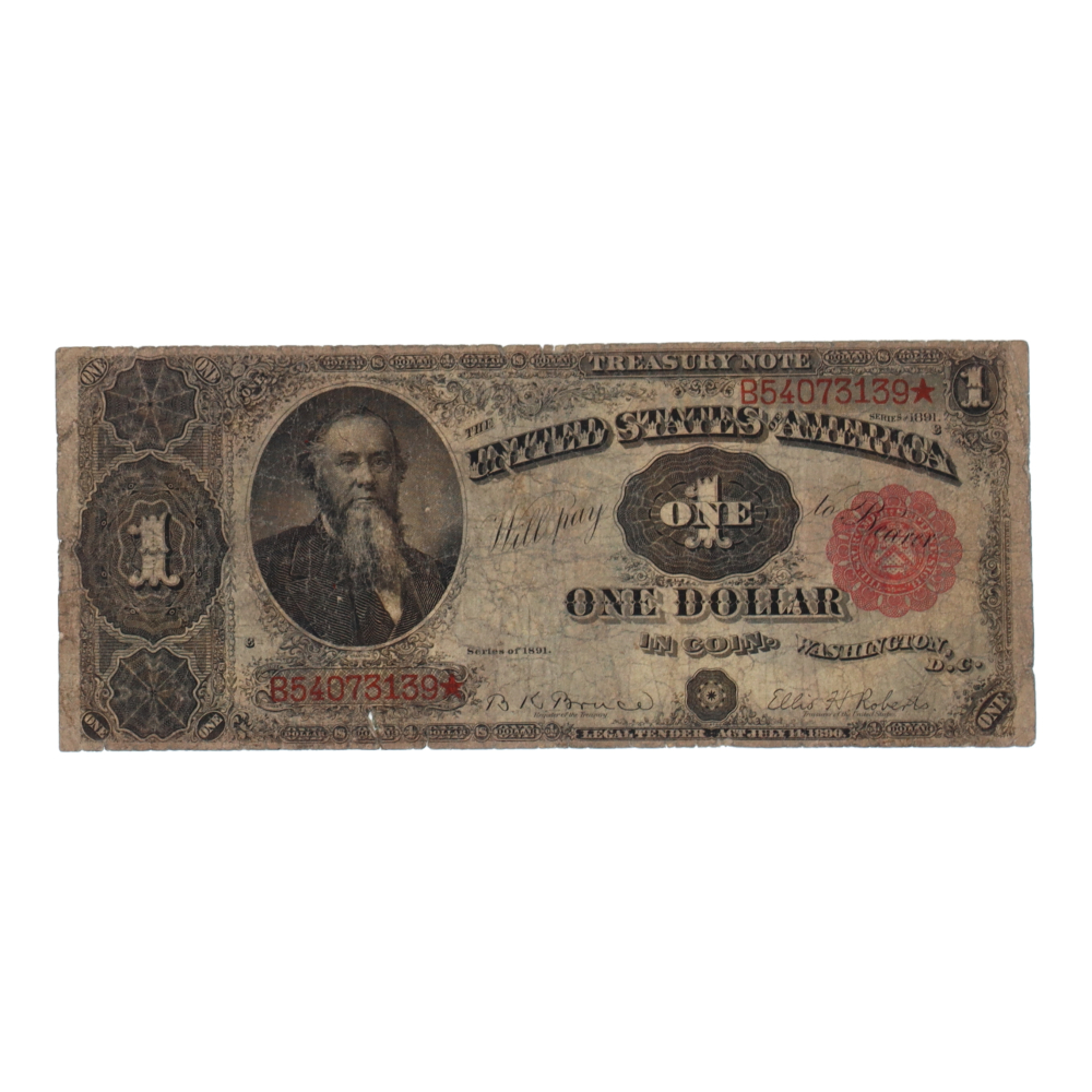 1891 $1 One Dollar U.S. Treasury Note | Pristine Auction