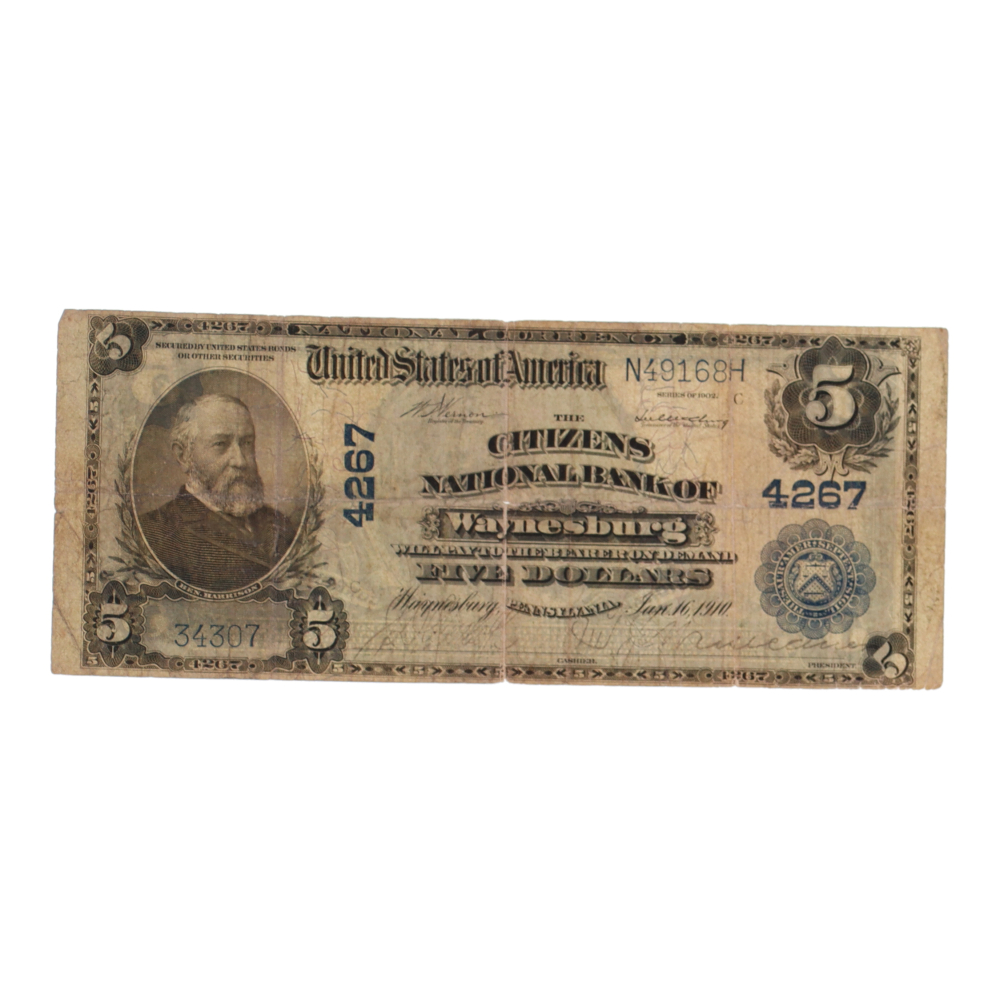 1902 $5 Five-Dollars U.S. National Currency Large-Size Bank Note - The ...