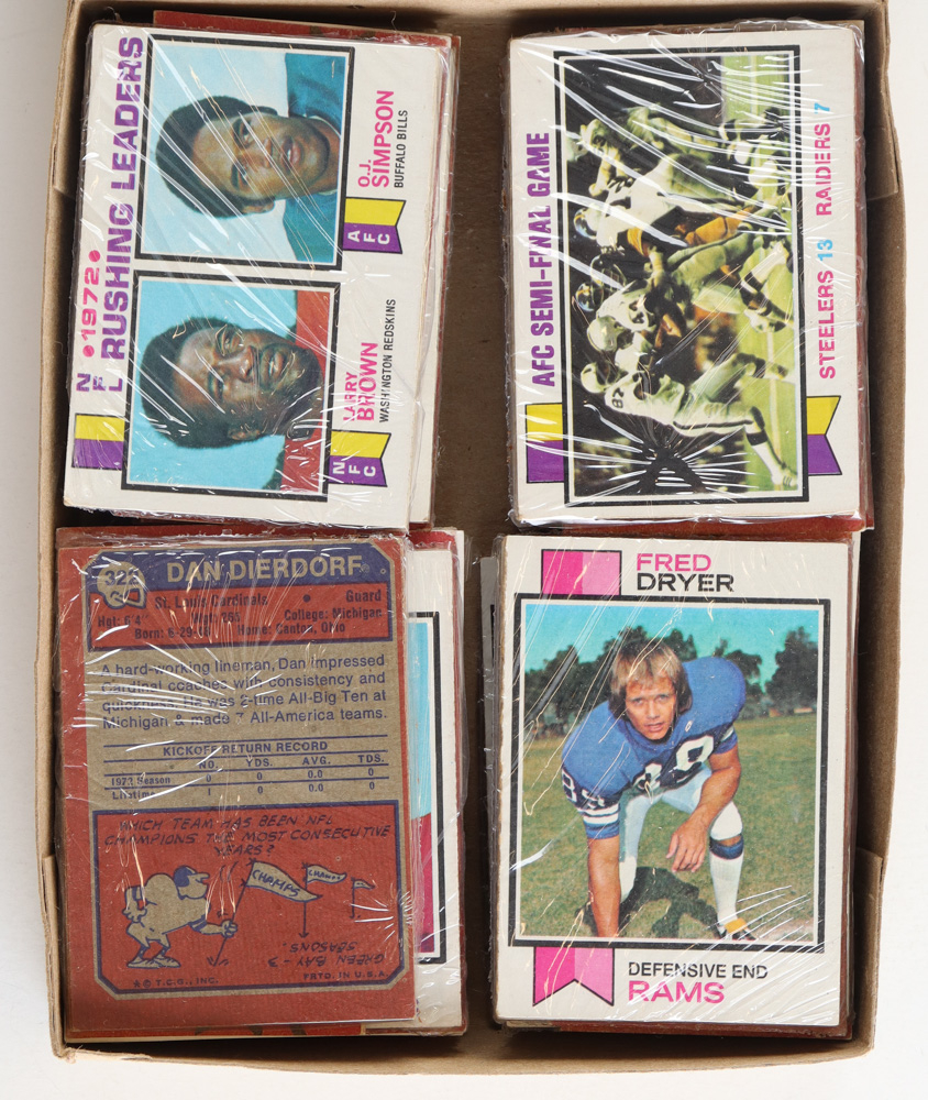 1973 Topps Football Cello Fun Pack Vending Box with (20) Packs ...