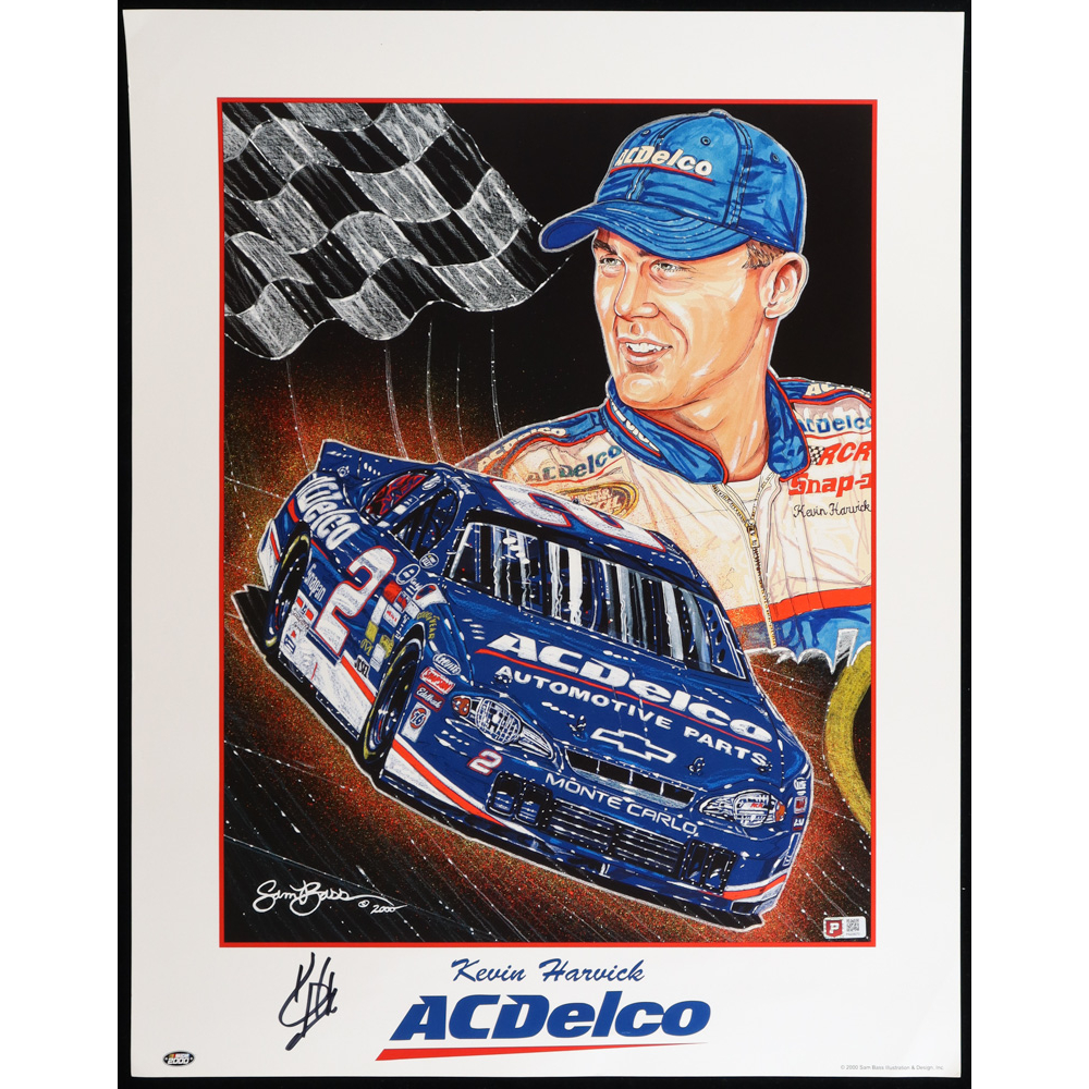 Kevin Harvick Signed Rare AC Delco Sam Bass 19x25 Poster (PA ...