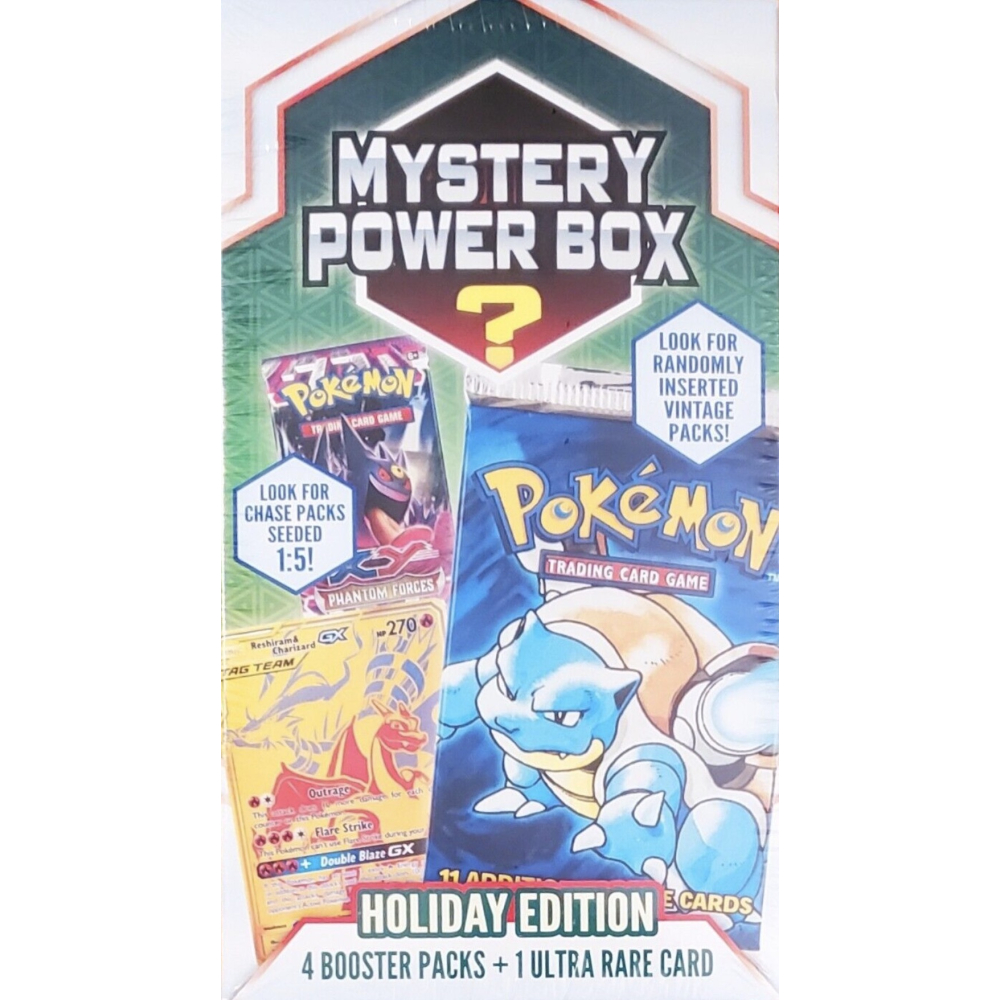 Pokemon TCG Mystery Power Box Holiday Edition with (4) Booster Packs ...