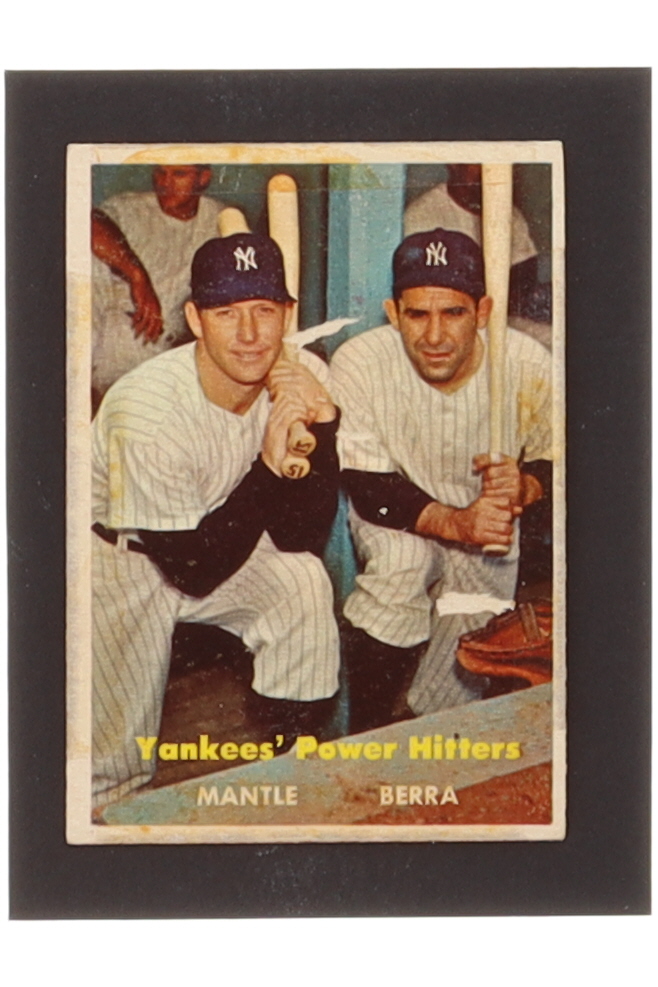 Mickey Mantle / Yogi Berra 1957 Topps #407 Yankees Power Hitters ...