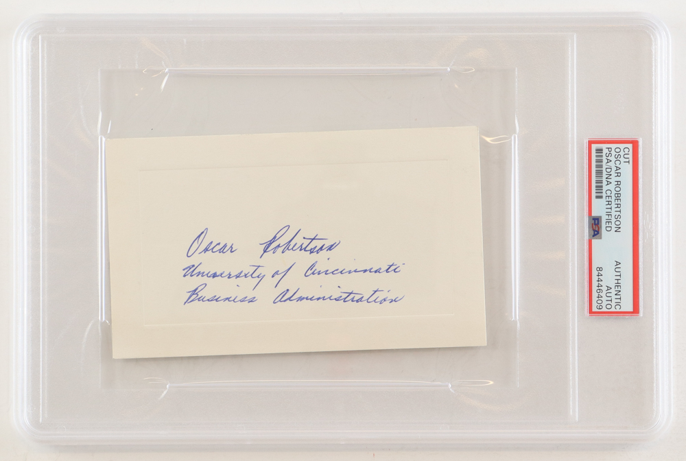 Oscar Robertson Signed Cut with Extensive Inscription (PSA) | Pristine ...