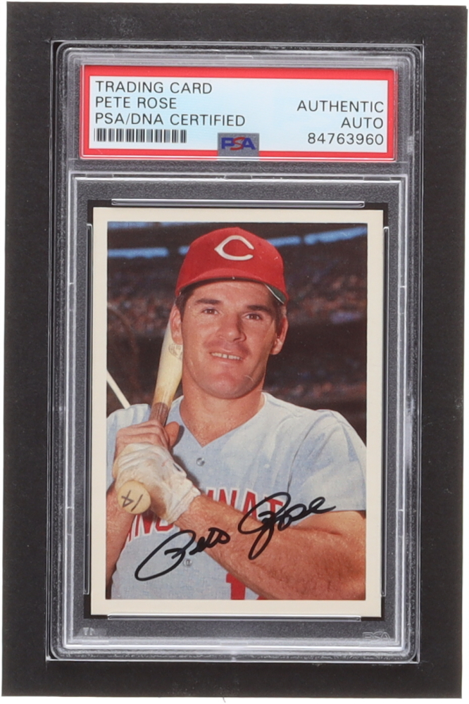 Pete Rose Signed 1985 Topps Rose #105 / Reds Smiling '60s (PSA ...