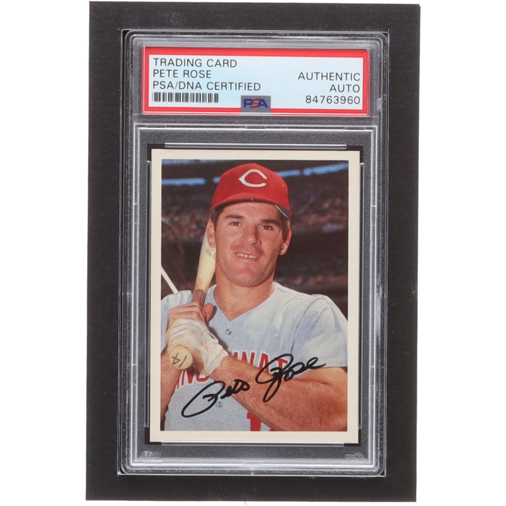 Pete Rose Signed 1985 Topps Rose #105 / Reds Smiling '60s (PSA ...