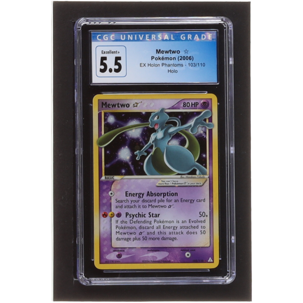 Mewtwo Gold Star Pokemon 2006 EX Holon Phantoms #103 Holo (CGC 5.5 ...