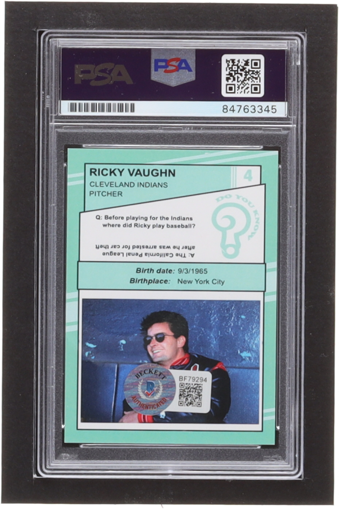 Charlie Sheen Signed "Major League" Trading Card (PSA & Beckett ...