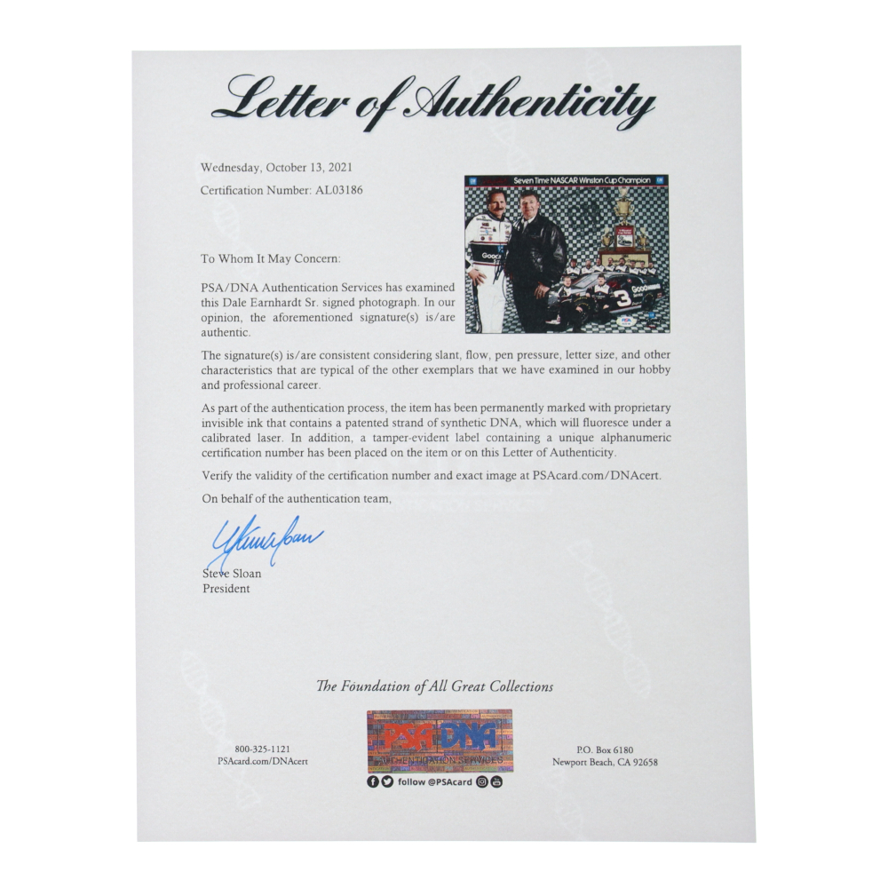 Dale Earnhardt Sr. Signed NASCAR 8x10 Photo (PSA) | Pristine Auction