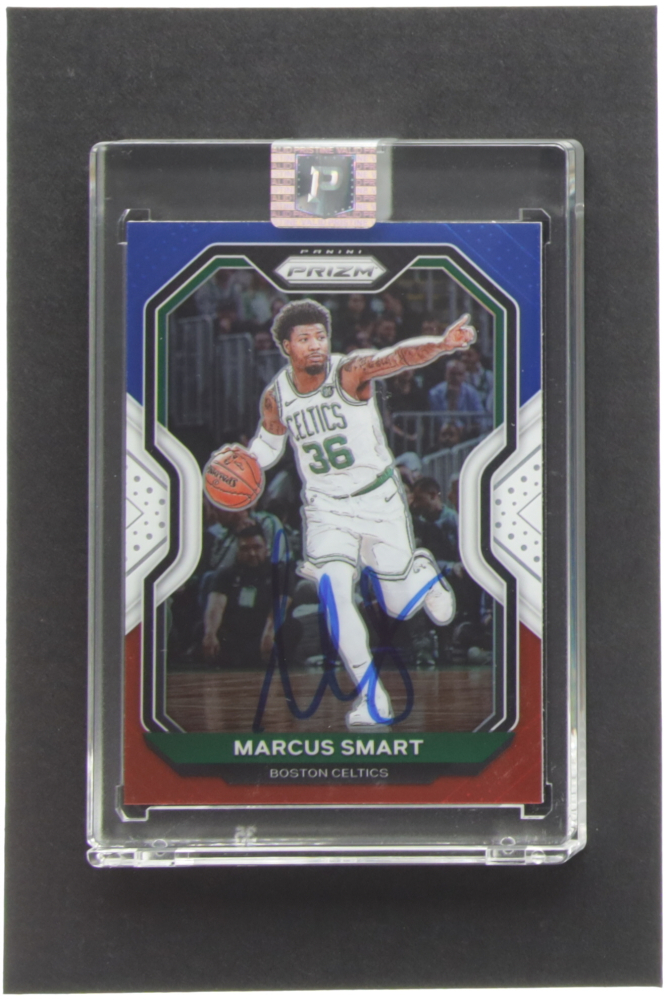 Marcus Smart Signed 2020-21 Panini Prizm Prizms Red White and Blue #97 ...