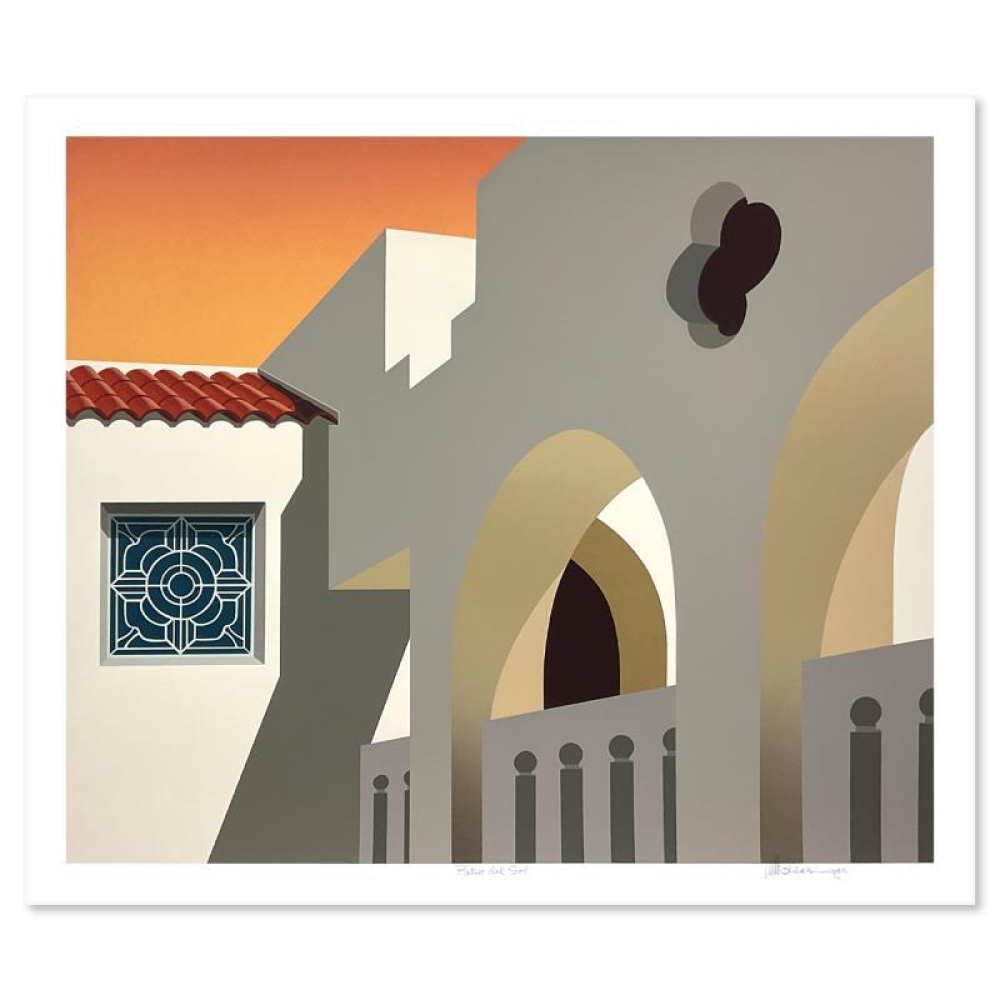 "Patio Del Sol" Numbered LE 30x26 Serigraph by William Schlesinger (PA ...
