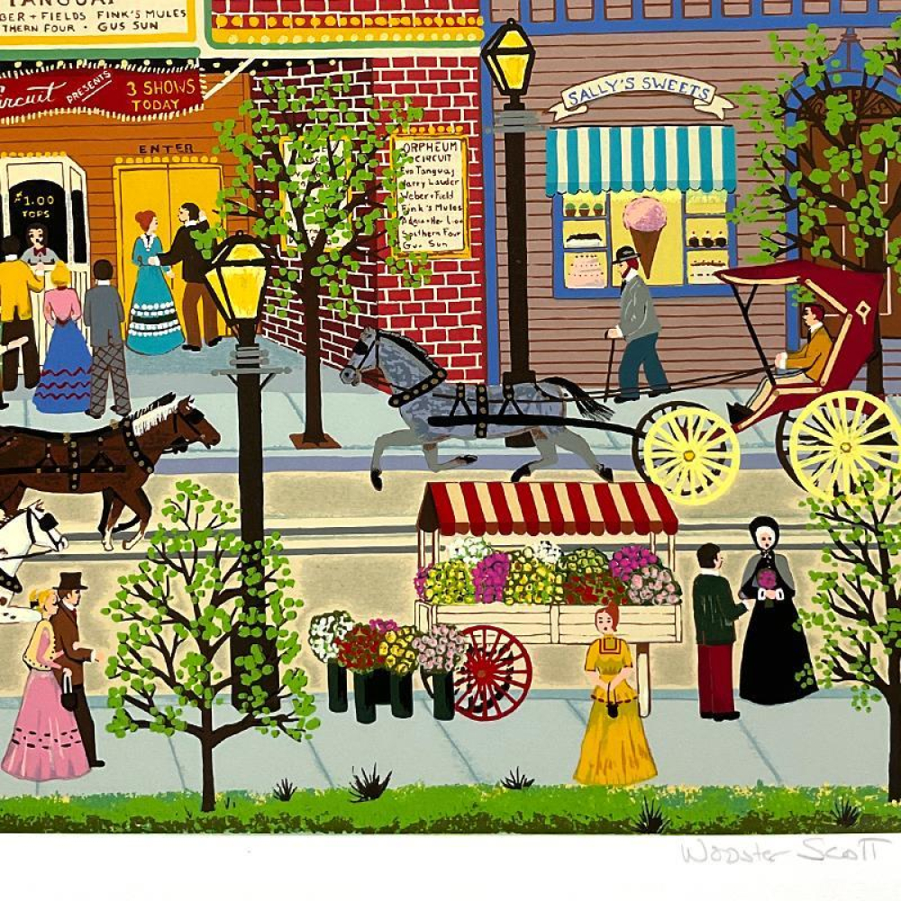 Jane Wooster Scott Signed "Downtown Saturday Night" LE Numbered 26x32 ...
