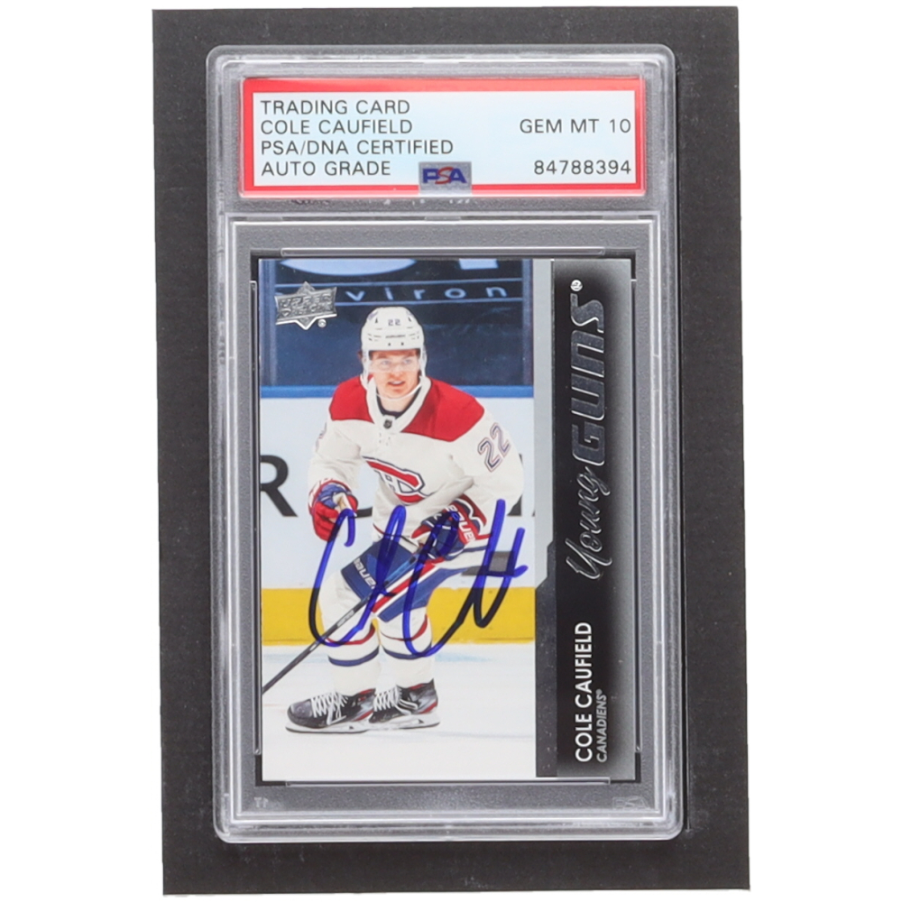 Cole Caufield Signed 2021-22 Upper Deck #201 YG RC (PSA) | Pristine Auction