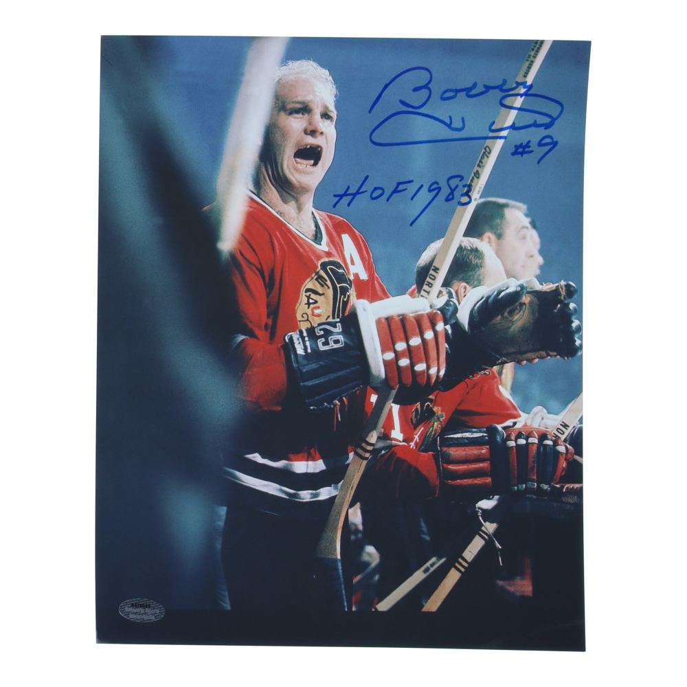Bobby Hull Signed Blackhawks 8x10 Photo Inscribed "HOF 1983" (Schwartz ...