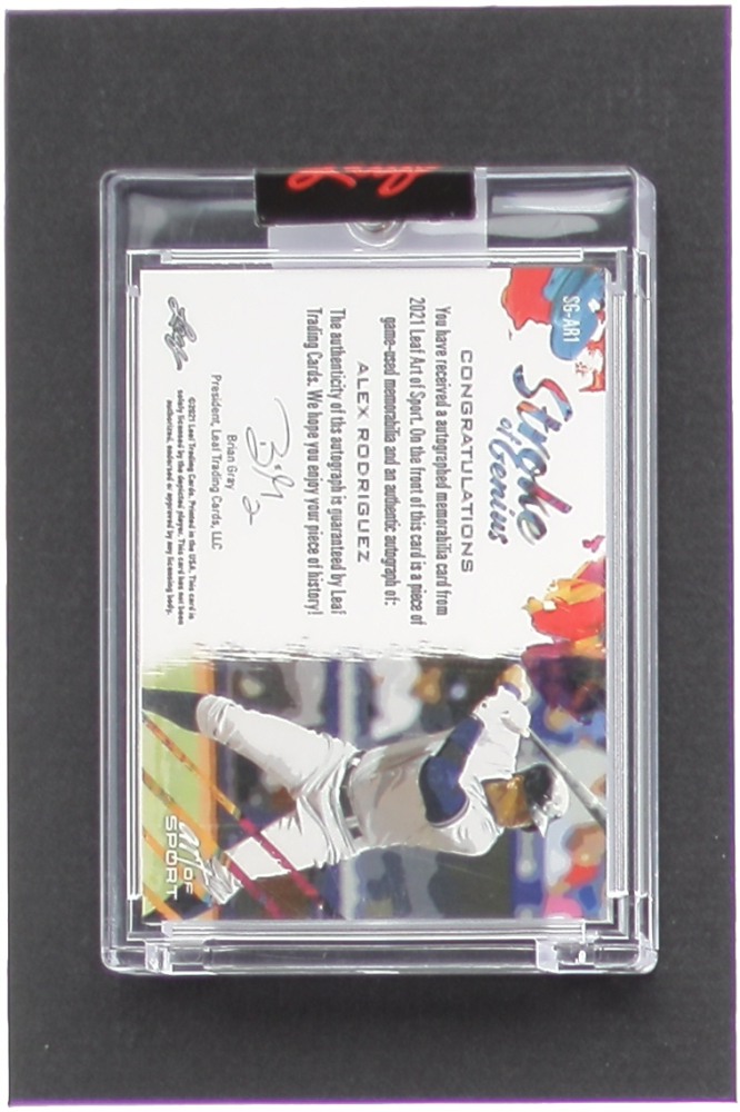 Alex Rodriguez 2021 Leaf Art of Sport Stroke of Genius Memorabilia ...