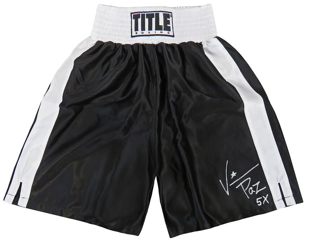 Vinny 'Paz' Pazienza Signed Boxing Trunks Inscribed "5x" (Schwartz ...