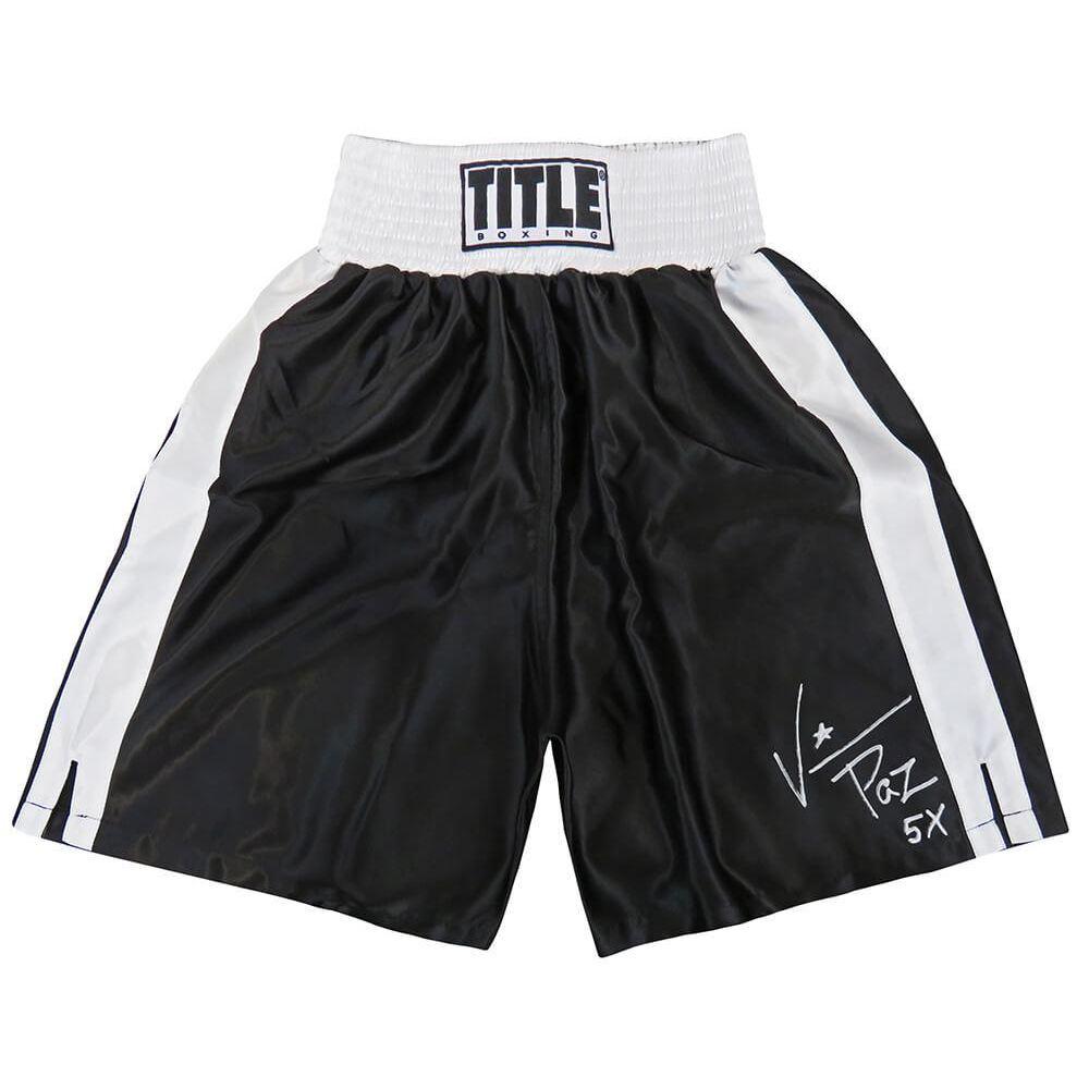 Vinny 'Paz' Pazienza Signed Boxing Trunks Inscribed "5x" (Schwartz ...