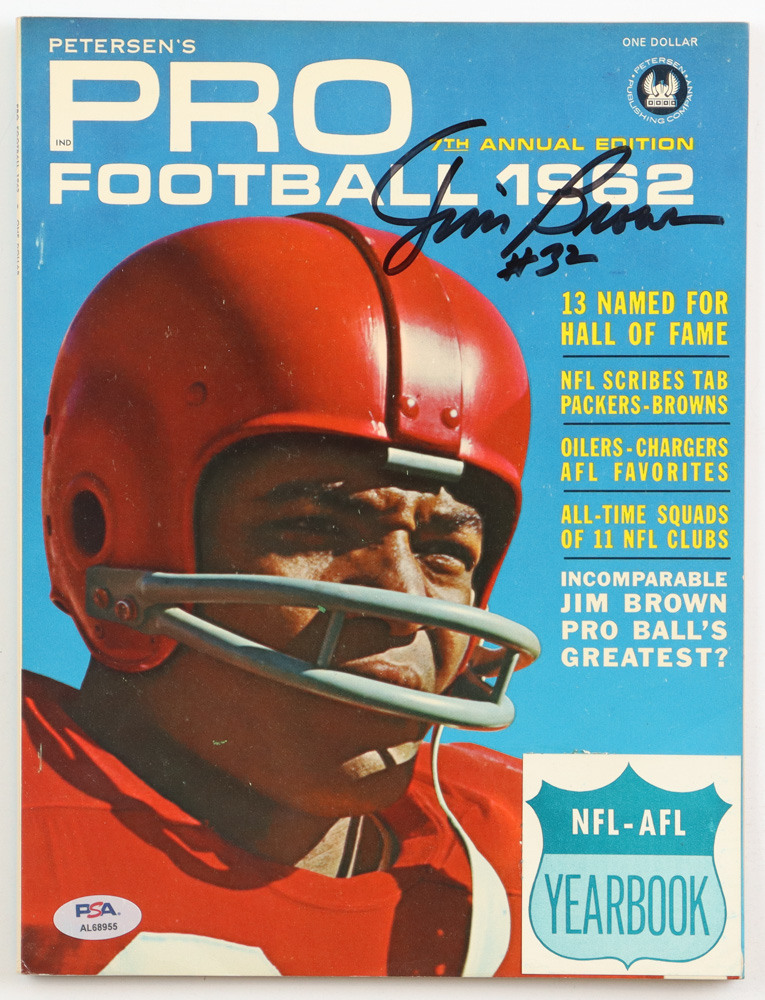 Jim Brown Signed 1962 Petersen's Pro Football Magazine (PSA) | Pristine ...