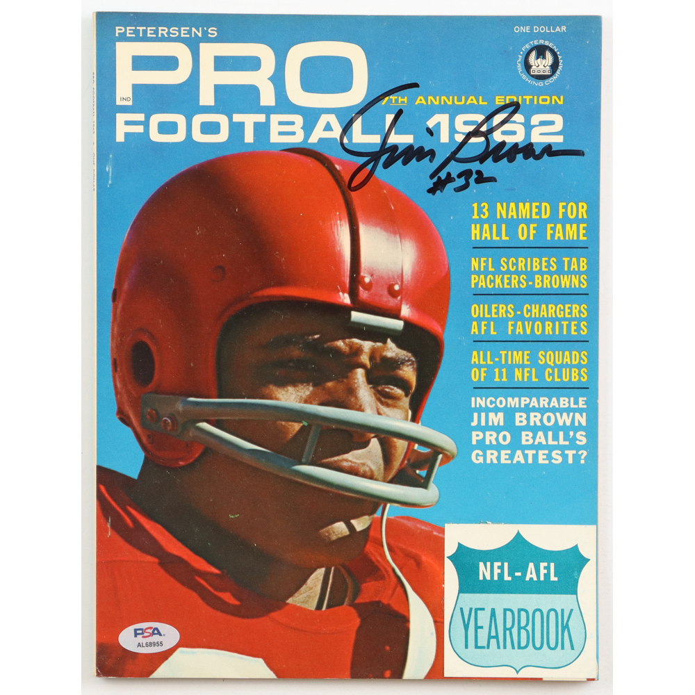 Jim Brown Signed 1962 Petersen's Pro Football Magazine (PSA) | Pristine ...