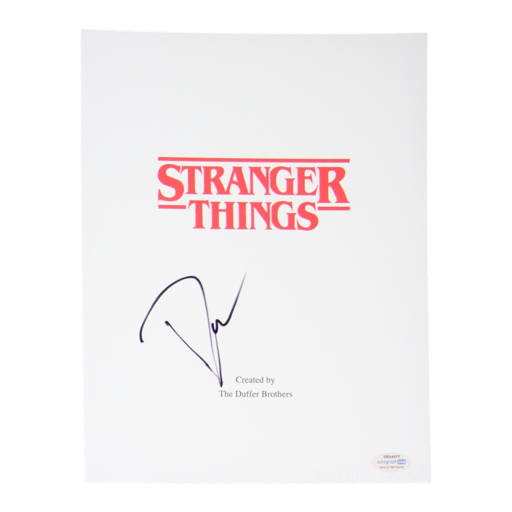 David Harbour Signed "Stranger Things" 8x10 Movie Script Cover Photo ...